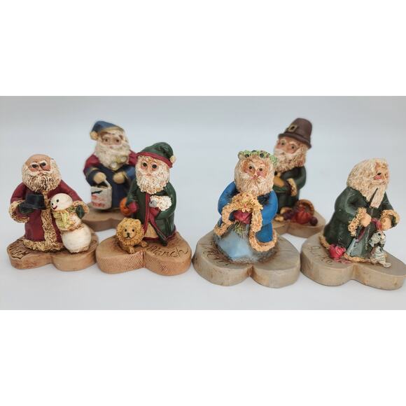 Wood World Inc | Holiday | Set Of 6 Months Of The Year 3 Santa Figures ...